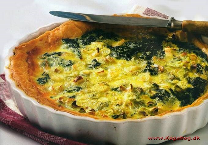 Spinattærte - bedste opskrift og klart fra Kogebog.dk