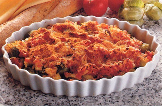 Rosenkål gratineret med tomatconcassé | let og godt på Kogebog.dk 💘