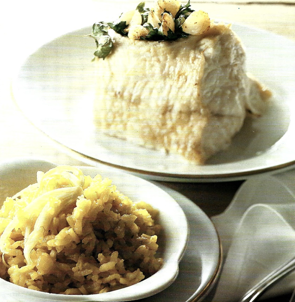 Hvidløgs-farseret havkat fennikel-risotto – på Kogebog.dk 🎯