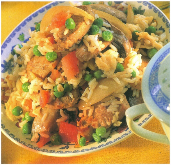 Stegte ris med svinemørbrad - Indbydende fotos i Kogebog.dk