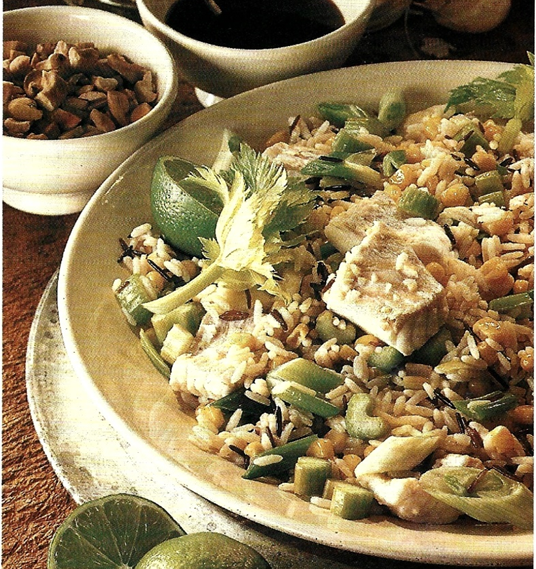 Ris med marineret fisk - prøv Kogebog.dk i dag 💘